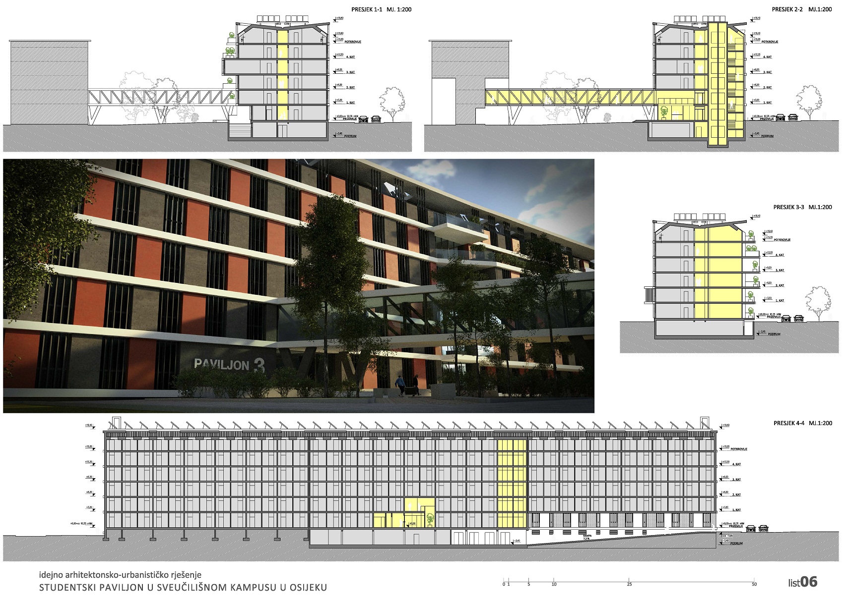 Student hall of residence at the University Campus of Osijek ...