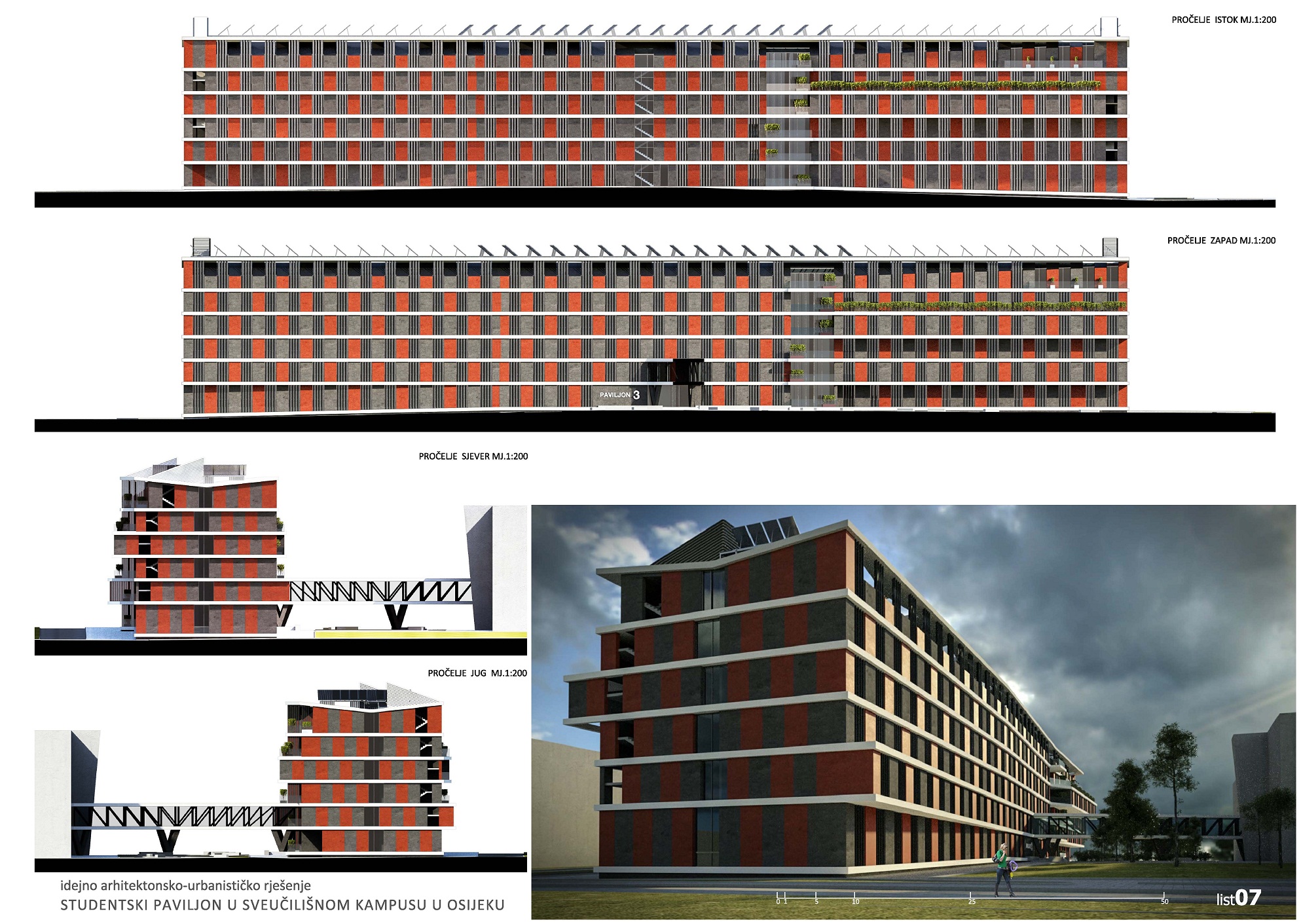 Student hall of residence at the University Campus of Osijek ...